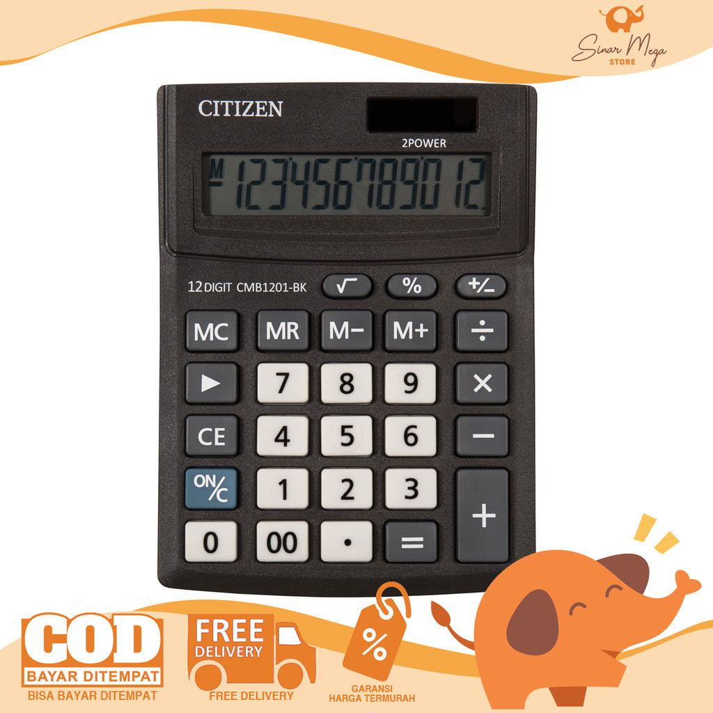 Jual Citizen Calculator CMB 1201-BK Kalkulator 12 Digit | Shopee Indonesia