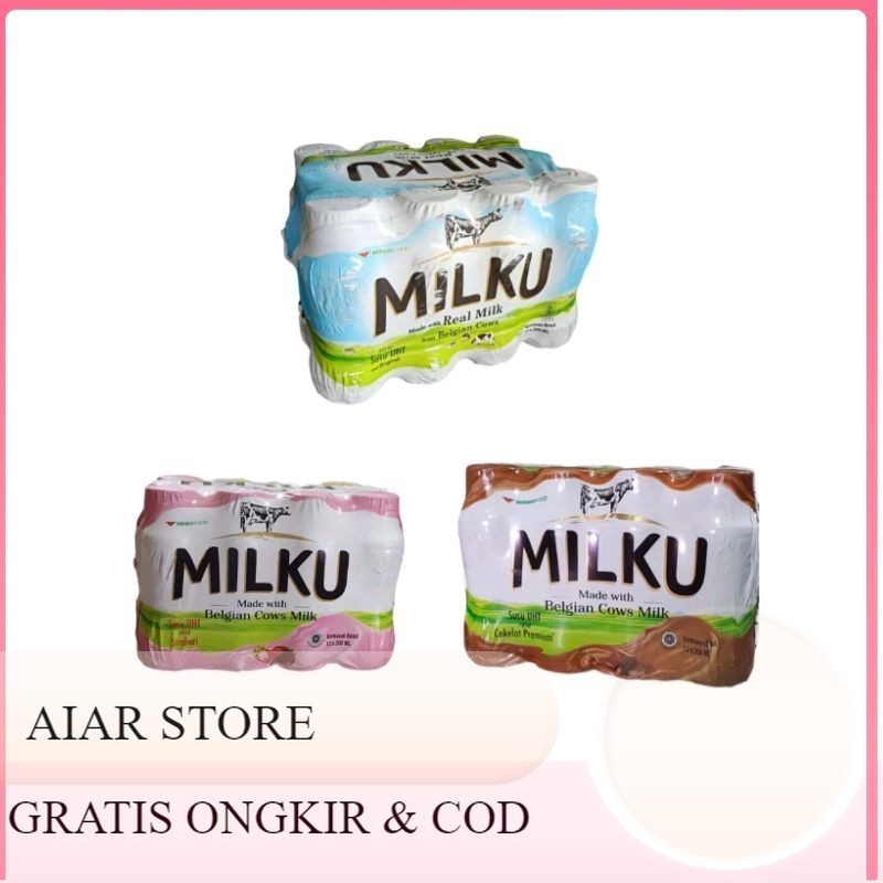 Jual New!!! SUSU MILKU UHT 200ml 1 PACK ISI 12 BOTOL ORIGINAL TERMURAH ...