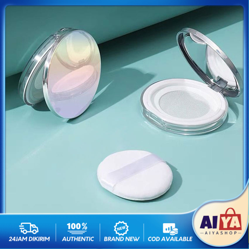 Jual Wadah Bedak Tabur Travel Aesthetic + Sponge + Cermin Tempat Bedak ...
