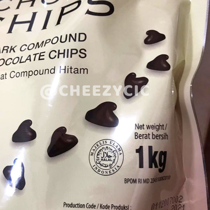 Jual Choco chip Dark Chocolate tulip 1Kg - chocochips dark coklat ...