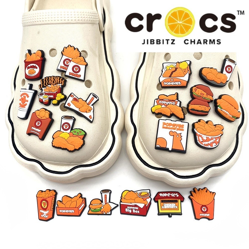 Jual Crocs Jibbitz 225 Pin Sandal Burger Popeyes Hiasan Sendal Flat ...