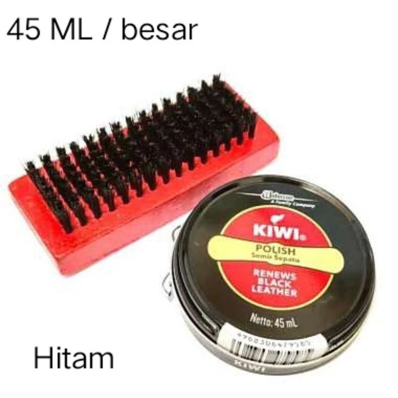 Jual PAKET SEMIR SEPATU KIWI 45 ML HITAM & COKELAT (semir+sikat) | Shopee Indonesia