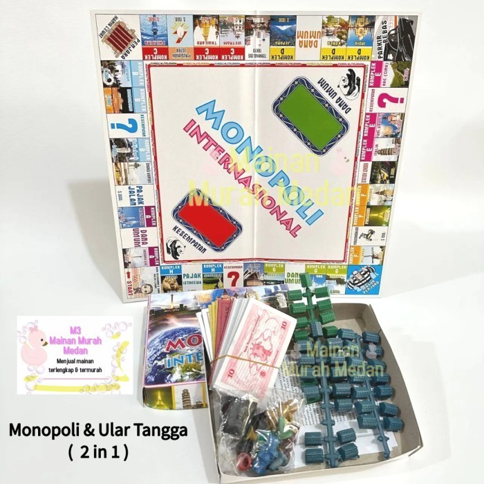 Jual M3 - Mainan Monopoly International 2 in 1 Mainan Jadul Monopoli ...