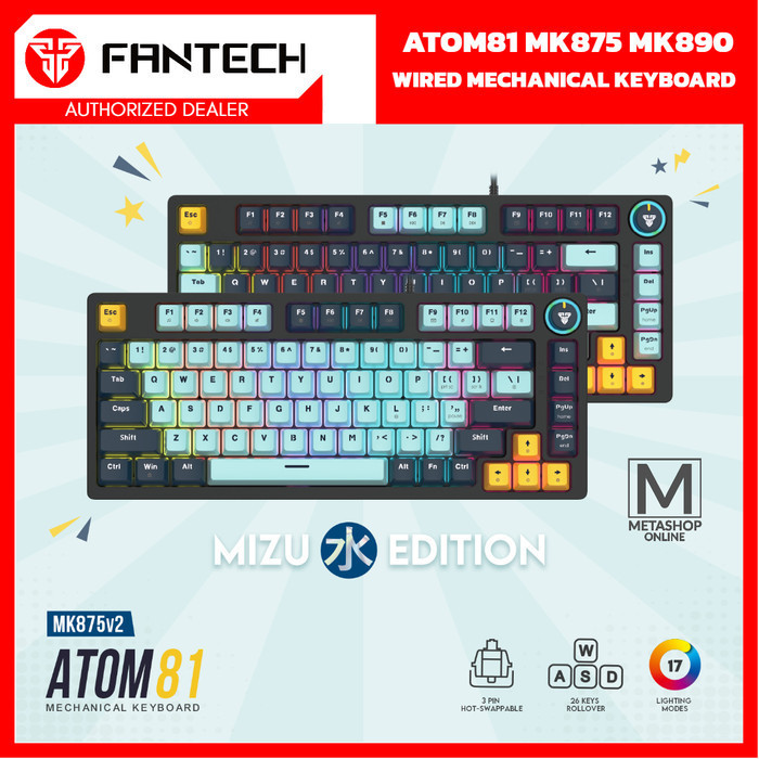 Jual Fantech Atom81 Atom96 Atom63 MK875 V2 MK890 MK874 Wired Mechanical Gaming Keyboard Mizu ...