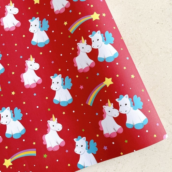 Jual Kertas kado merah unicorn baby | Shopee Indonesia