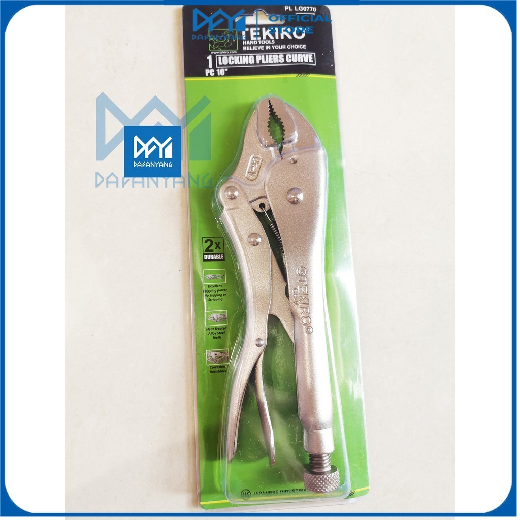 Jual TEKIRO Tang Buaya Bengkok 10" | Locking Grip Pliers Curve 10 ...
