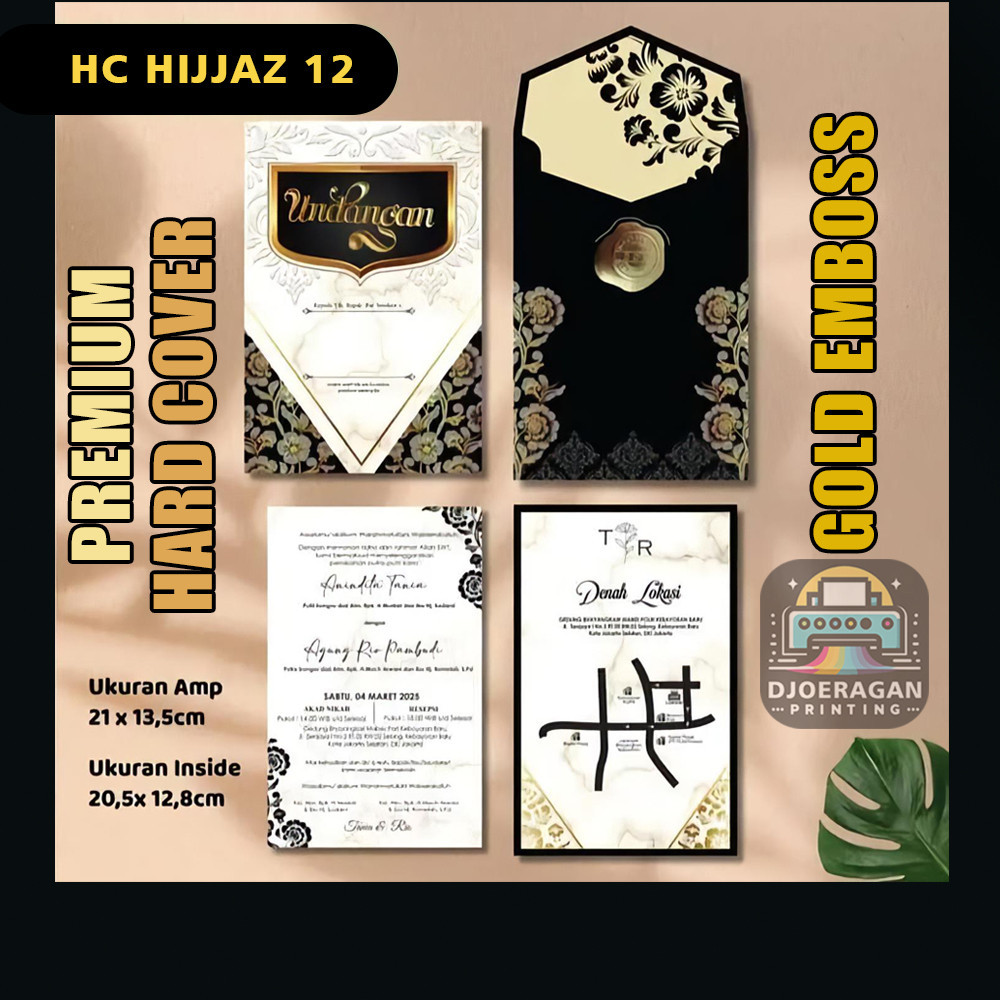 Jual Cetak Undangan Pernikahan Hard Cover Premium Mewah Emboss Emas ...