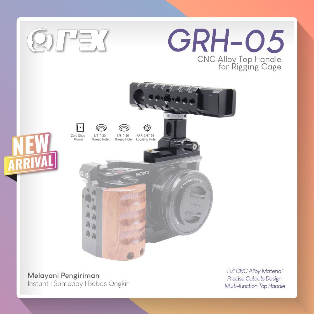 Jual HOP GRH-05 Top Handle Metal for Cage Rig Camera Universal / DSLR ...