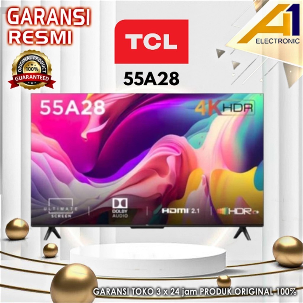 Jual TCL LED TV 55A28 , SMART GOOGLE TV 55 INCH 4K UHD HDR 10 | Shopee Indonesia