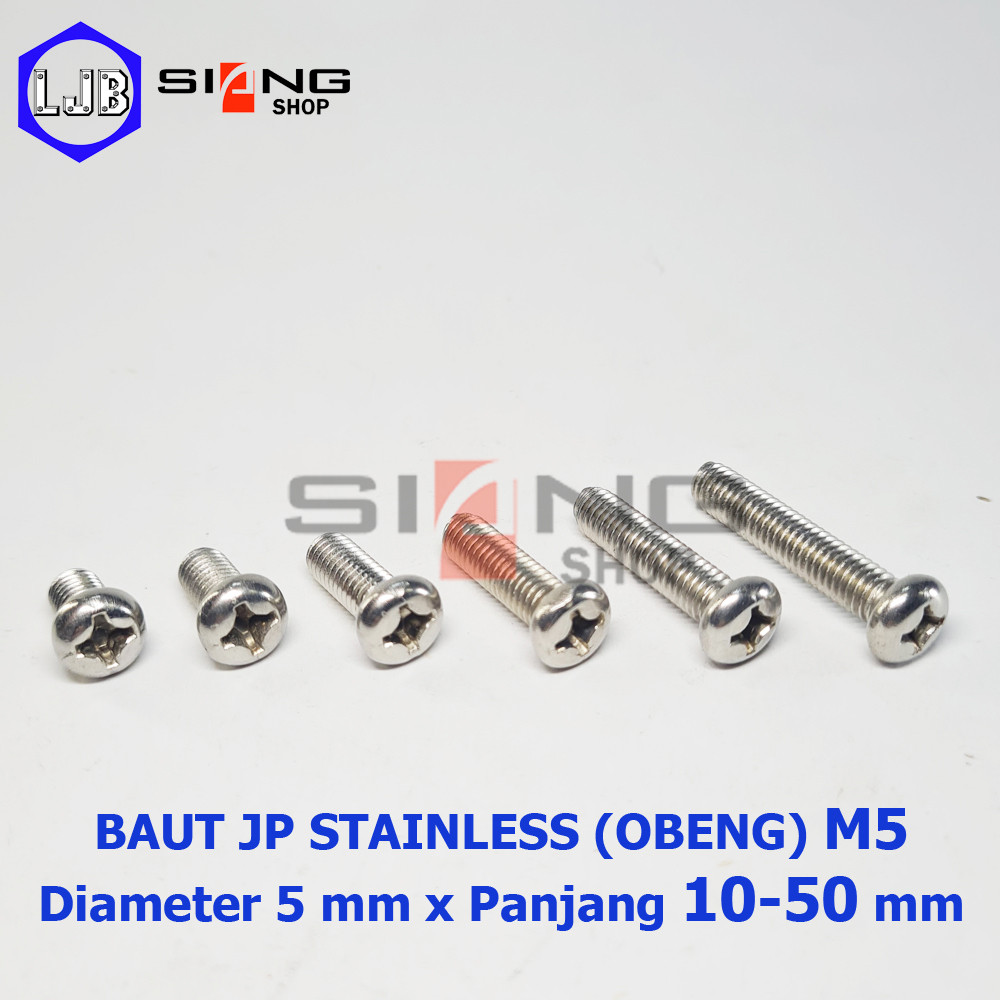Jual Baut JP Stainless M5 panjang 10 sd 50mm | Shopee Indonesia