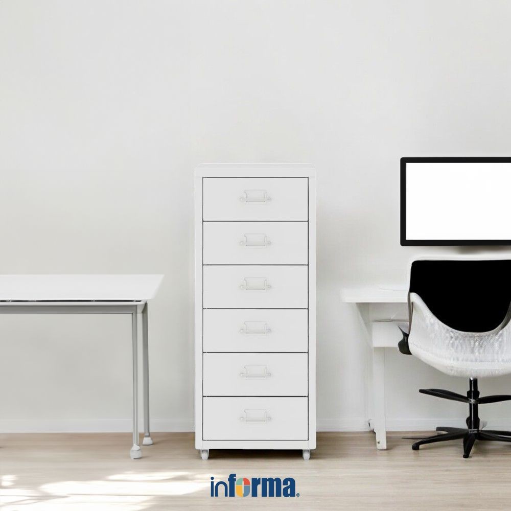 Jual Informa Nord Filing Cabinet Metal 6 Tingkat - Putih Lemari Kabinet ...