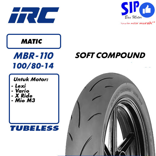 Jual Ban Motor Matic Tubeless IRC MBR-110 Ukuran 100 80 Ring 14 ...