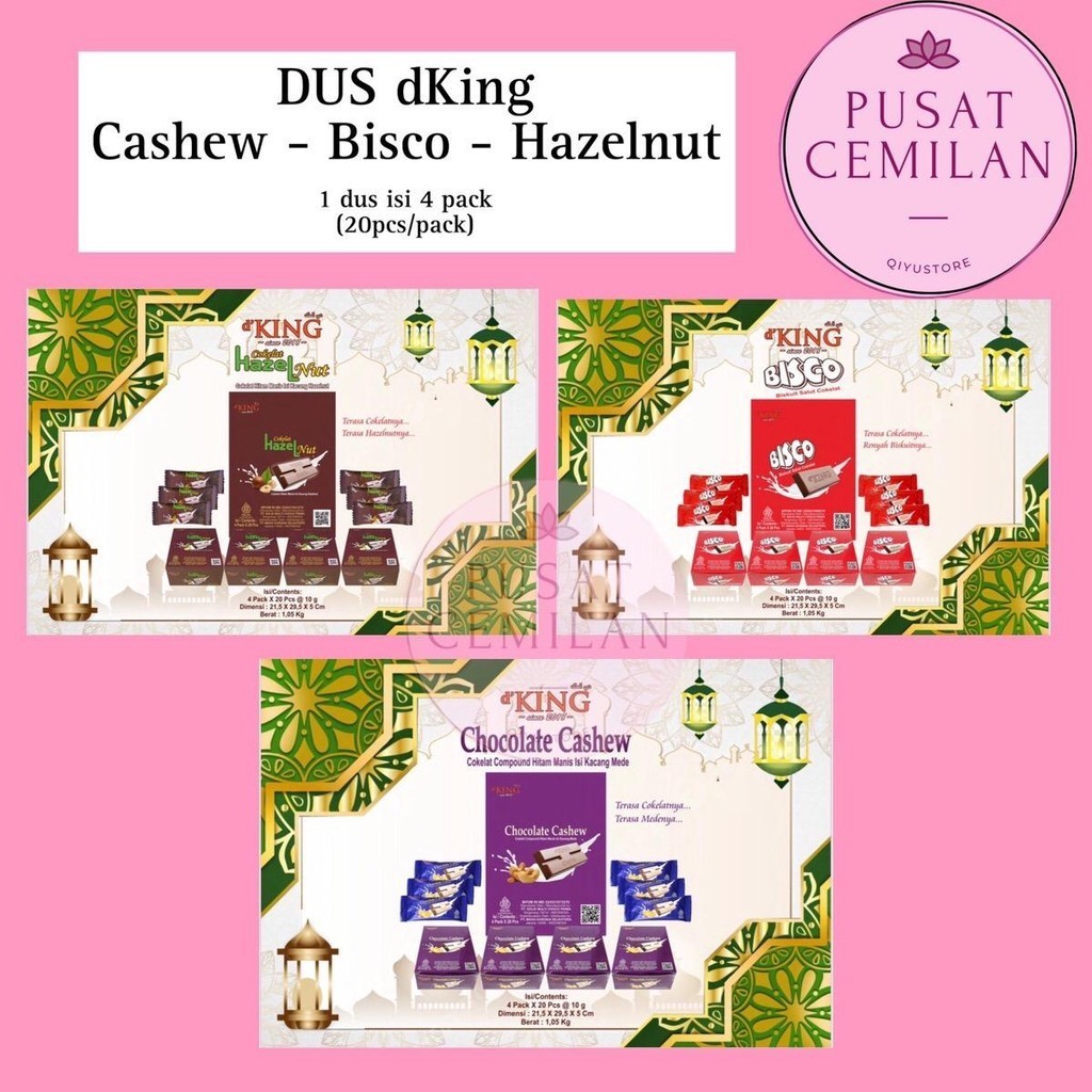 Jual DUS Coklat Mede Cashew Hazelnut Bisco dKing - Coklat - Cokelat ...