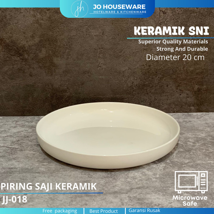 Jual Piring saji keramik diameter 20 cm / piring bulat saji serbaguna ...