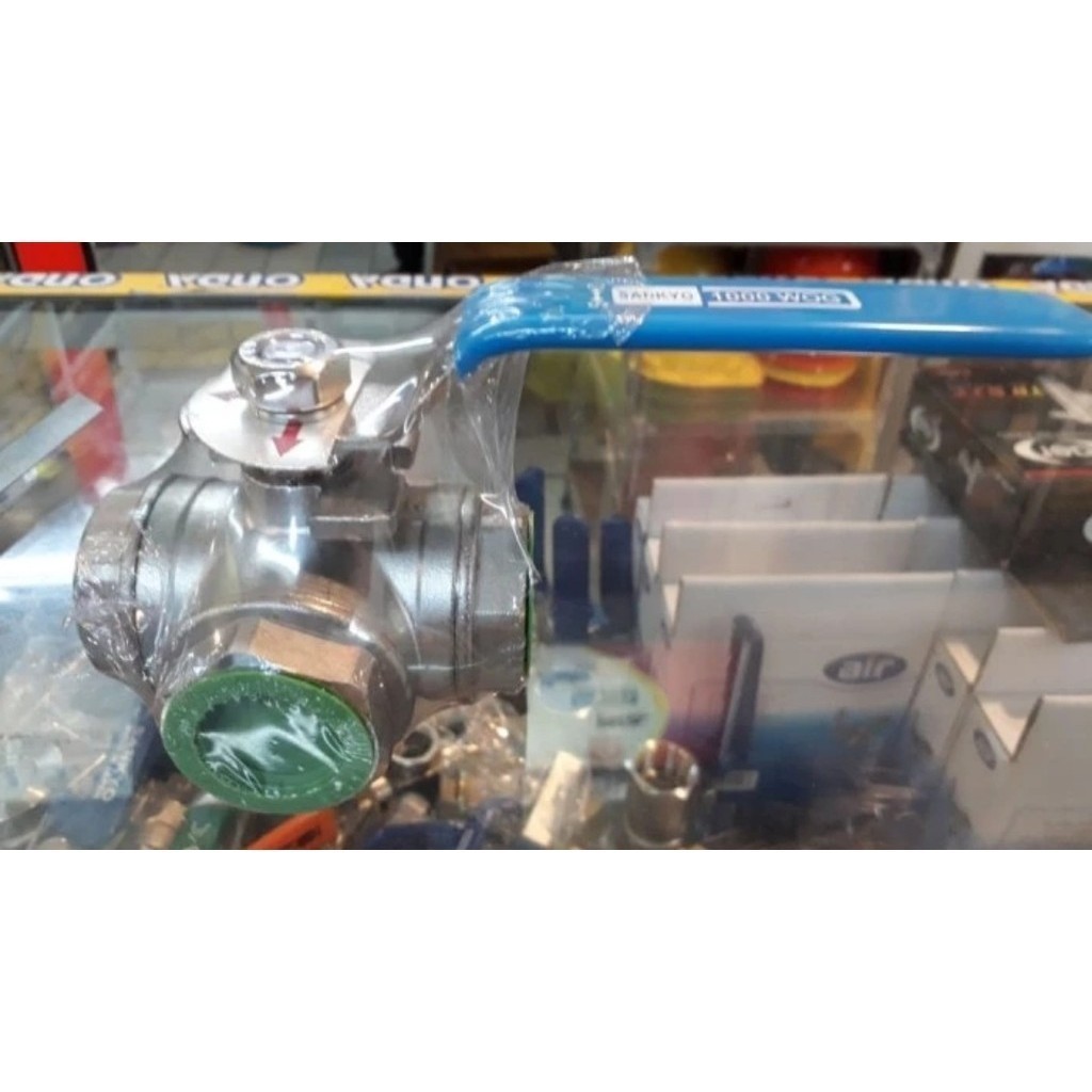 Jual Ball Valve 3way 3/4" Inch SS 316 tipe T port Sankyo Stop Kran 3 way | Shopee Indonesia