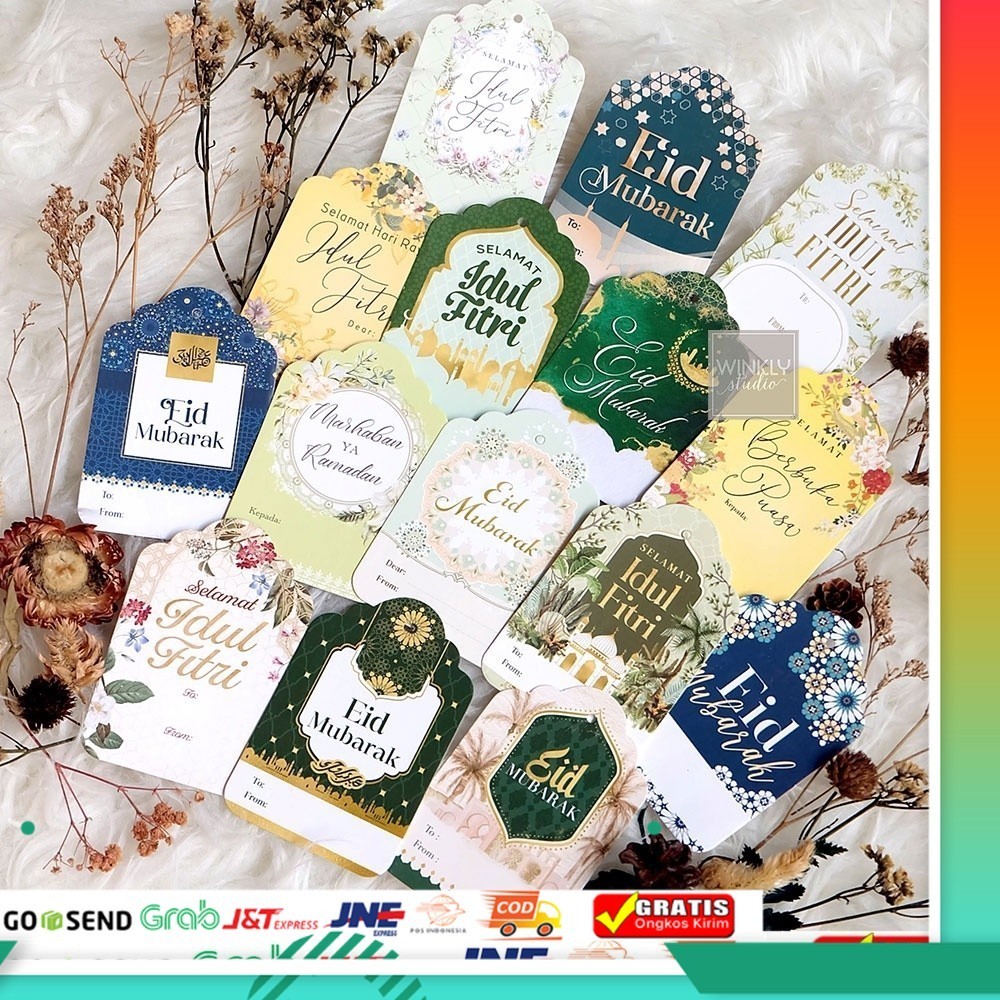 Jual 25pcs Hang Tag Lebaran / Hangtag Idul Fitri / Kartu Ucapan Mini ...