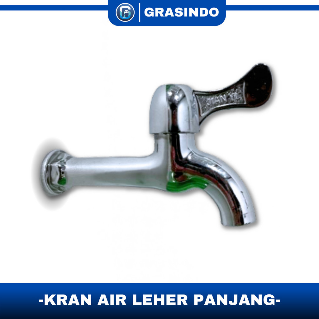 Jual Kran Air leher panjang PVC Chrome /Kran wudhu / Kran Taman long ...