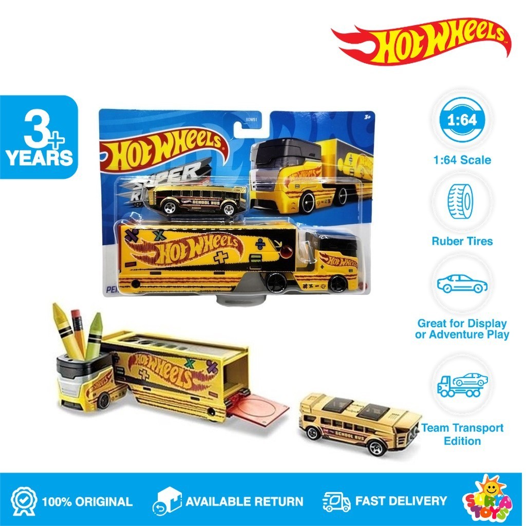Jual Hot Wheels Super Rigs Pencil Pusher - Yellow | Shopee Indonesia