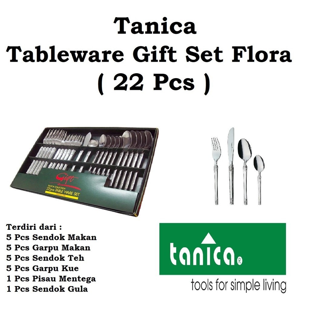 Jual Tanica Tableware Gift Set Flora ( 22 Pcs ) | Shopee Indonesia