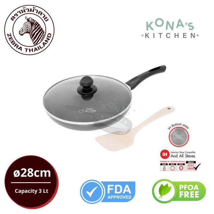 Jual Zebra Non Stick Frypan Wisdom 28 Cm IH W/Glass (174641) | Shopee ...