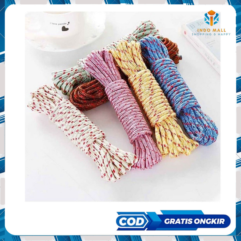Jual Tali Jemuran Nilon 5 Dan 20 Meter Anti Slip Super Kuat Indomall ...