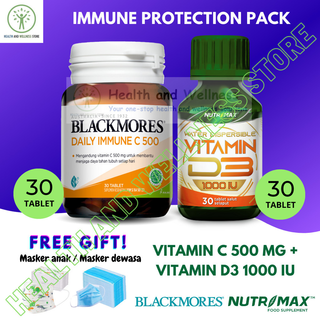Jual Blackmores Nutrimax Imun Vitamin C 500 Mg 30 Tablet Dan Vitamin D3 ...