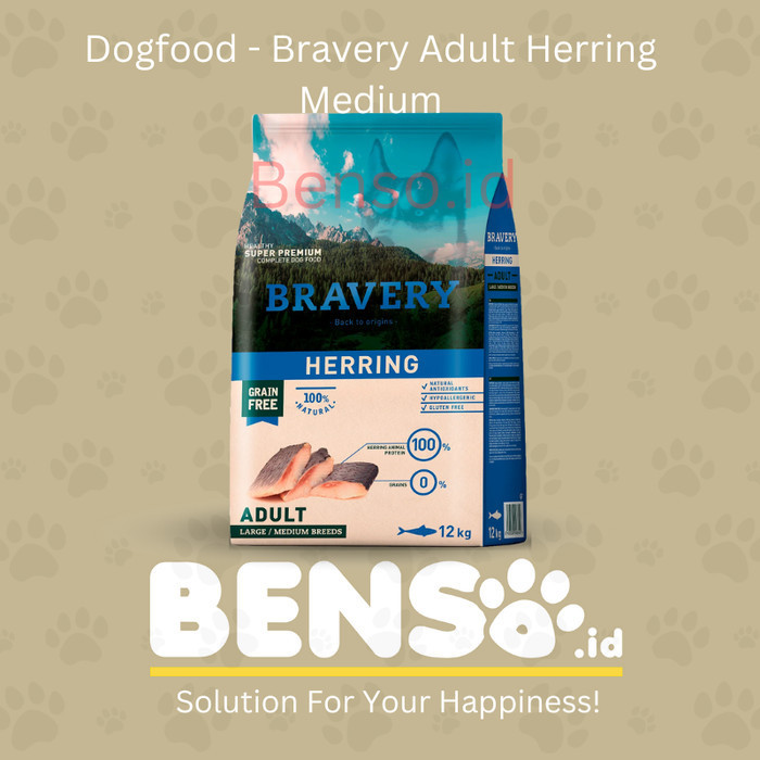 Jual BRAVERY Dog Food Medium/Large Herring Adult Repack 1kg | Shopee ...