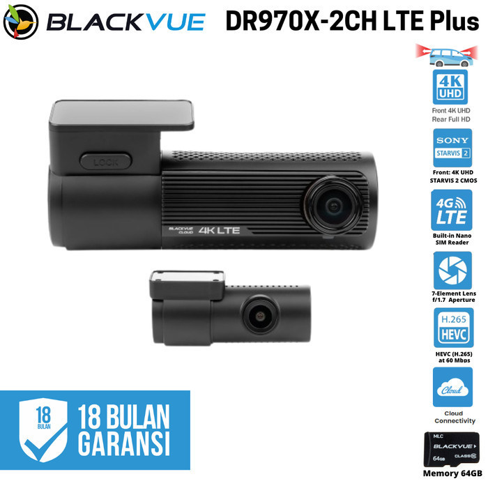Jual Blackvue DR970X-2CH LTE Plus 4K UHD Cloud 4G LTE Dashcam Dash Cam | Shopee Indonesia
