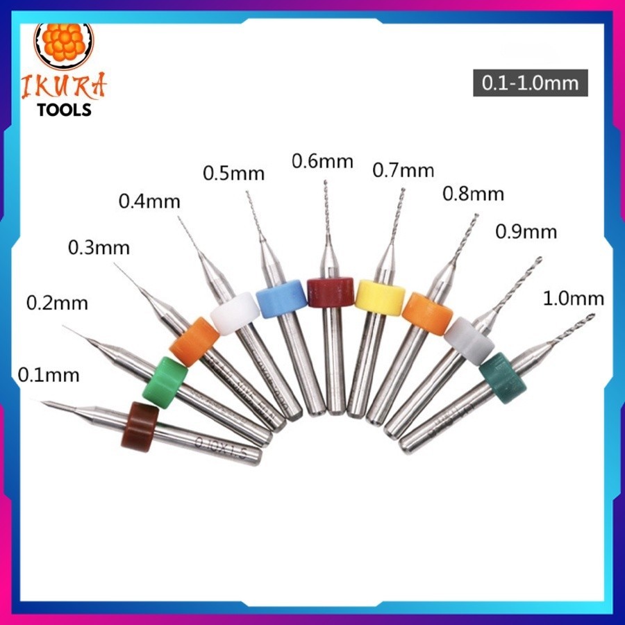 Jual Tungsten Mata Bor Micro Baja Set 10 Pcs CNC PCB Drill Bit | Shopee ...