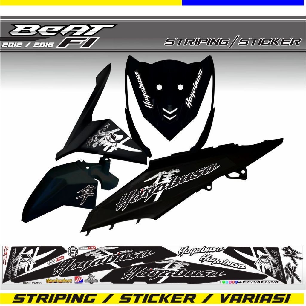 Jual variasi STIKER STRIPING MOTOR BEAT FI MOTIF HAYABUSA JDM VARIASI ...