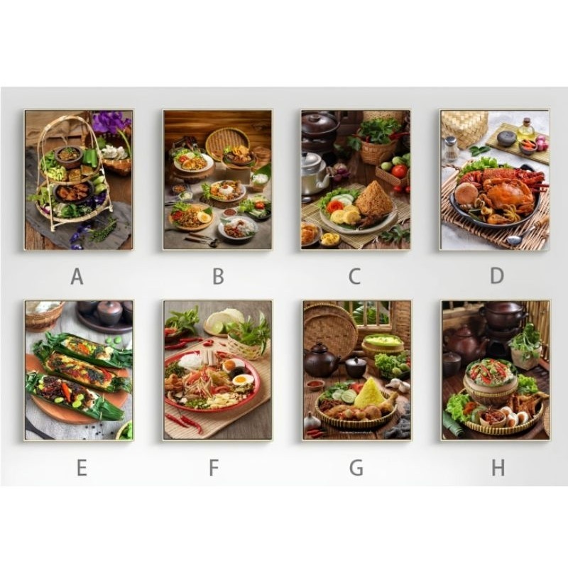 Jual Dekorasi dinding rumah makan ukuran A4, Hiasan dinding poster menu ...