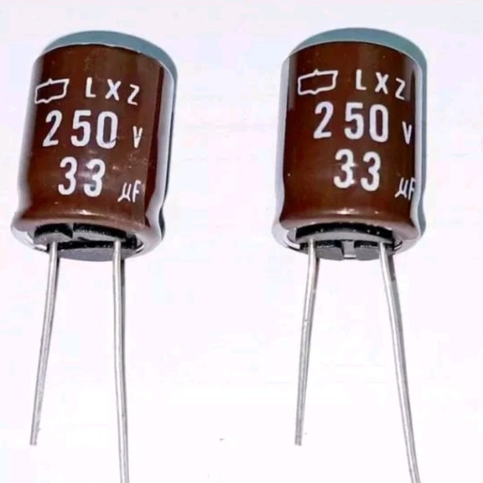 Jual kapasitor nippon original 33uf 250v elko elco capasitor 33 uf 250 v chemicon Fajar elektro ...