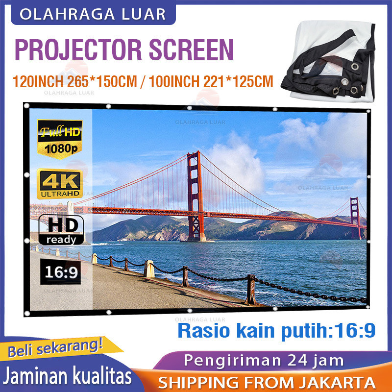 Jual Layar Proyektor Putih | White Screen | Poly Syntetic Waterproof 16 ...