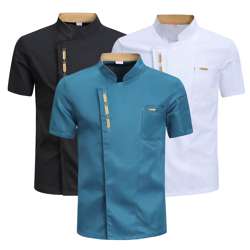 Jual Chef Uniform Catering Waiter Shirt Summer Restaurant Kitchen Cook ...