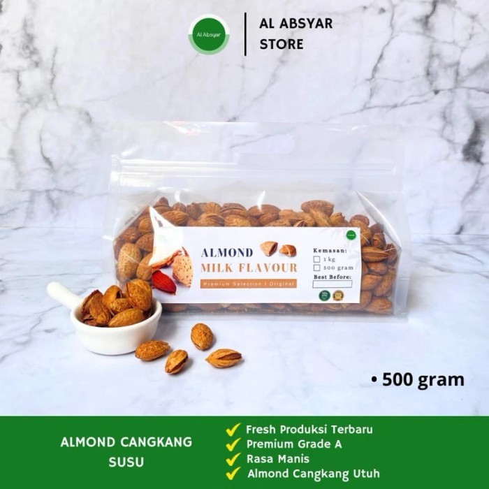 Jual Almond Cangkang Susu Butter Milk 1Kg Roasted Healthy Food Kurma ...