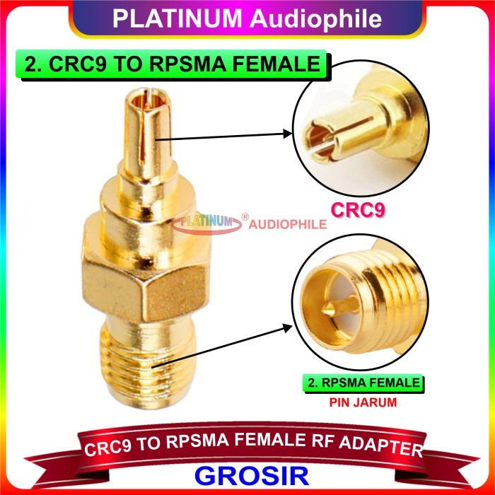 Jual JP99 Konektor CRC9 to RP SMA RPSMA Male Female RF Adapter ...