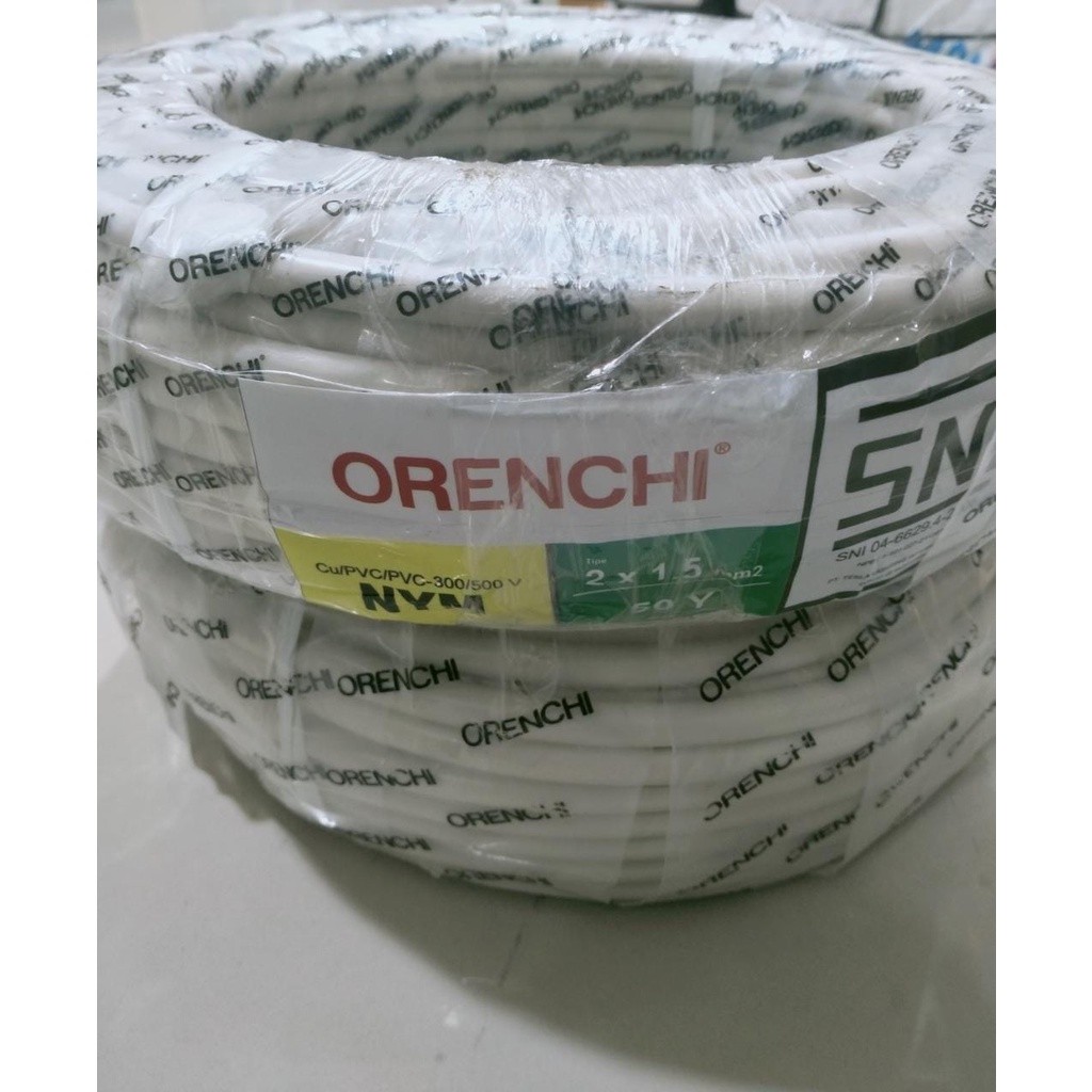 Jual KABEL AC LISTRIK NYM 2 X 1,5 MM2 MERK ORENCHI SNI PER METER | Shopee Indonesia