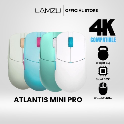 Jual Lamzu Atlantis Mini Pro Wireless Superlight Gaming Mouse Dual ...