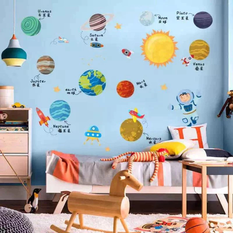 Jual Stiker Dinding Kamar Anak Space Adventure Planet Tata Surya ...