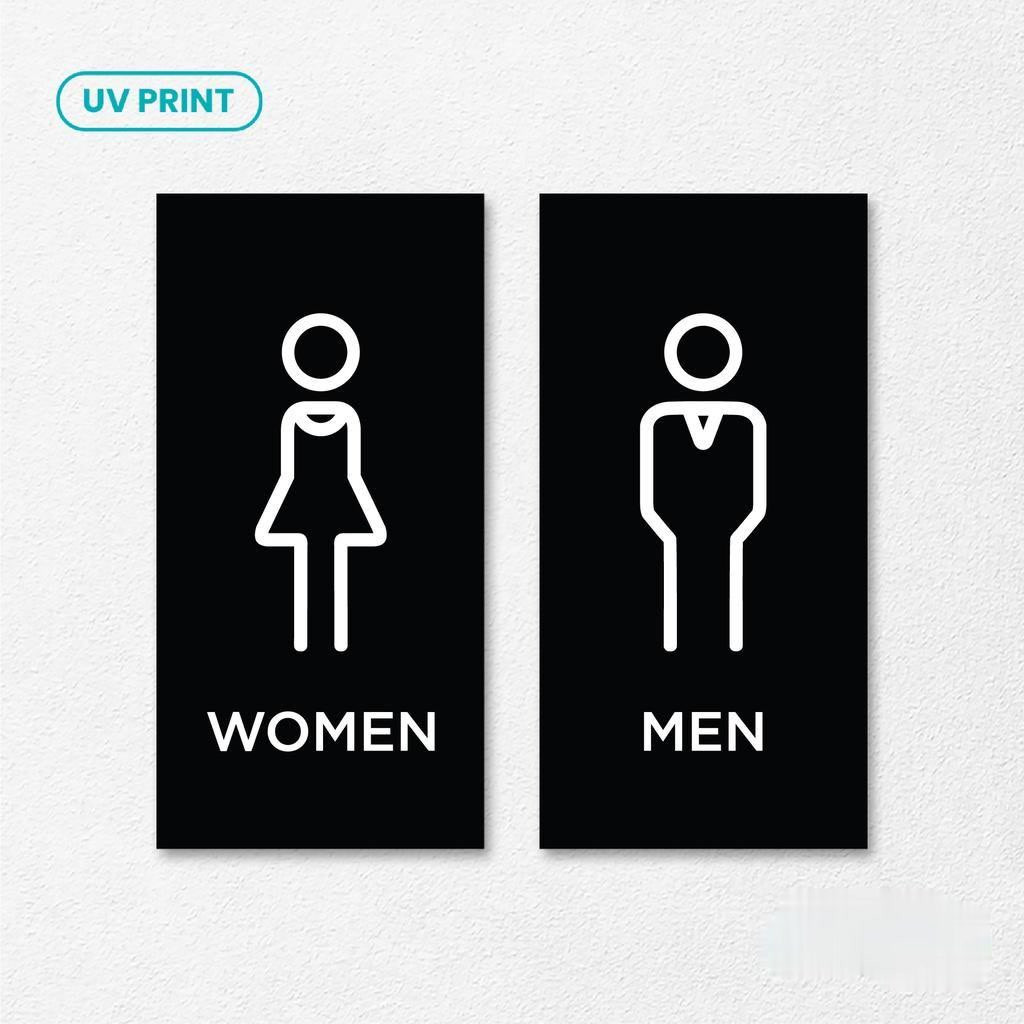 Jual Sign Toilet Pria Wanita Minimalist Signage Acrylic Modern Akrilik ...