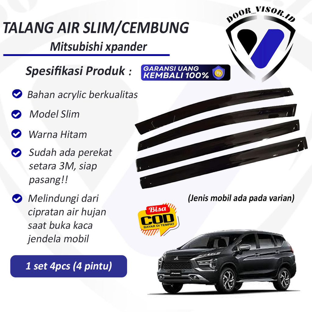Jual talang air mobil Mitsubishi xpander model slim full set 4pintu | Shopee Indonesia