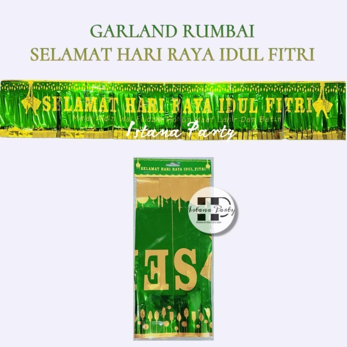 Jual Banner Rumbai Foil Lebaran / Garland Foil Selamat Hari Raya Idul ...