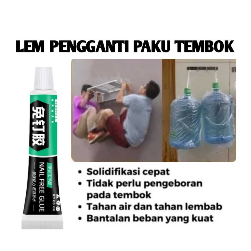 Jual Lem Pengganti Paku Dan Sekrup Tembok Free Adhesive Glue Nail ...