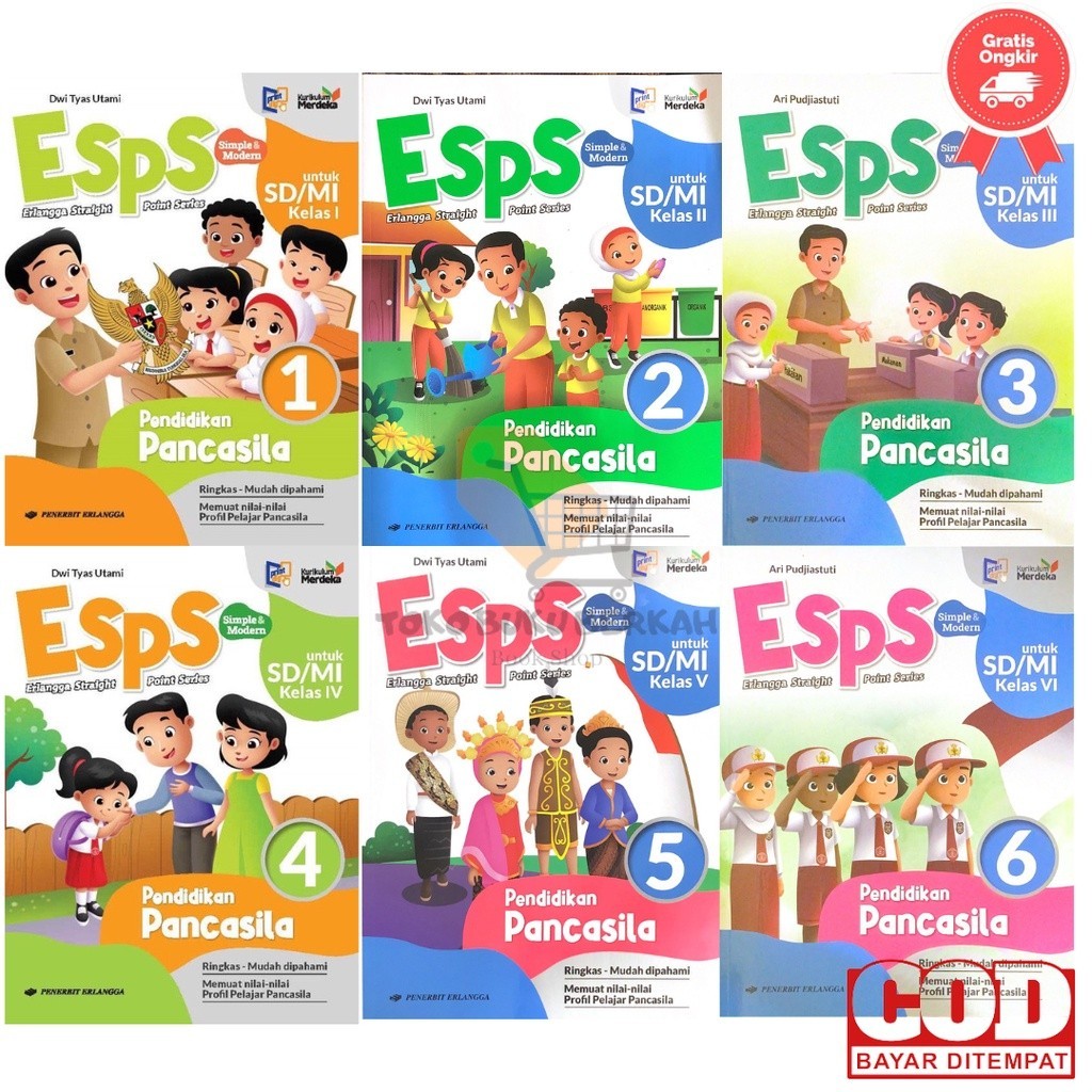 Jual KURIKULUM MERDEKA BUKU ESPS PENDIDIKAN PANCASILA SD/MI Kelas 1 2 3 4 5 6 Penerbit Erlangga ...