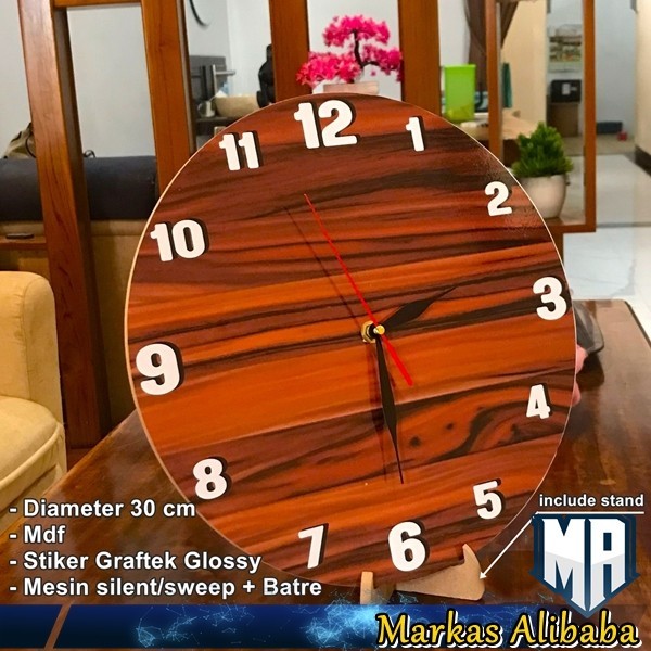 Jual Jam Dinding Aesthetic / Jam Dinding Kayu Minimalis Aesthetic Motif ...
