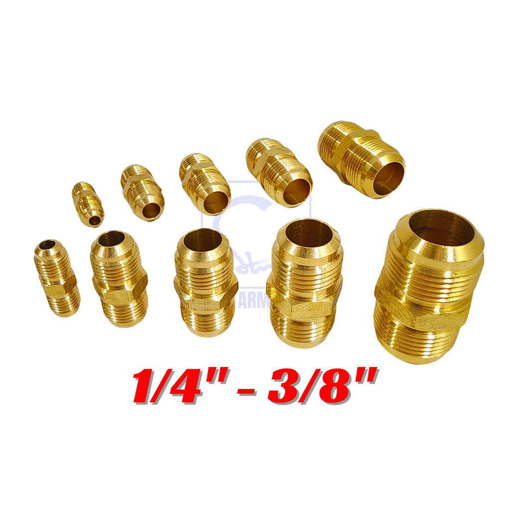 Jual Double Nepel AC 1/4 3/8" Tengah - Starmec | Shopee Indonesia