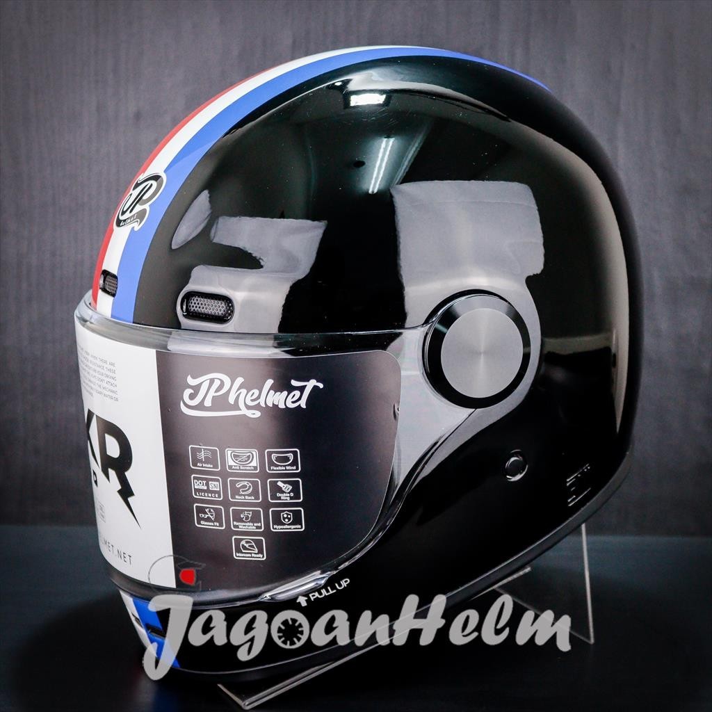 Jual JPX HELM JP ROKR RK 02 | SUPER BLACK | RETRO CLASSIC | Shopee ...