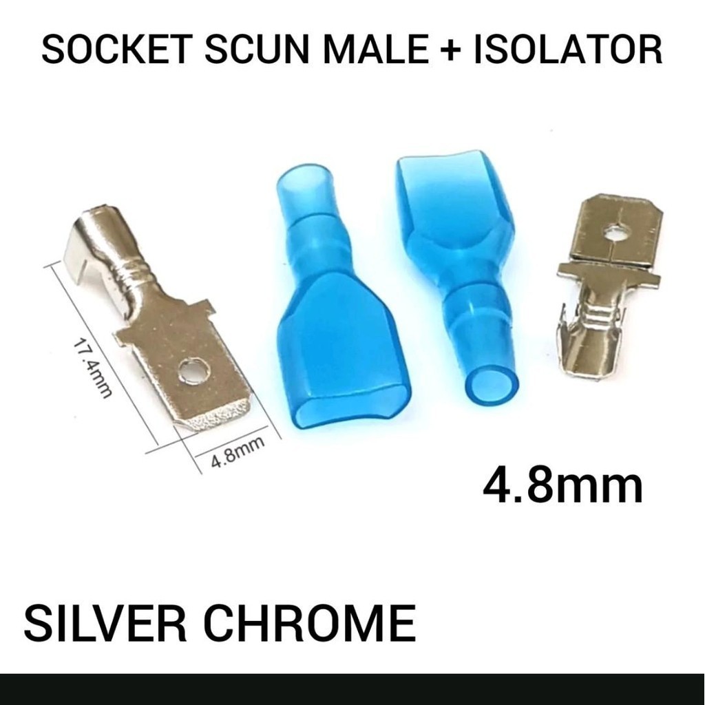 Jual (SATU SET) SKUN KABEL (UK 6.3mm) SKUN GEPENG CABLE GEPENG SOKET ...