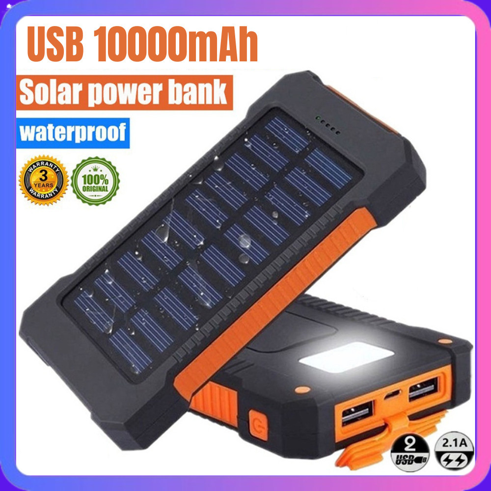 Jual Powerbank Solar Power Bank Solar Power LED Light USB 10000mAh ...