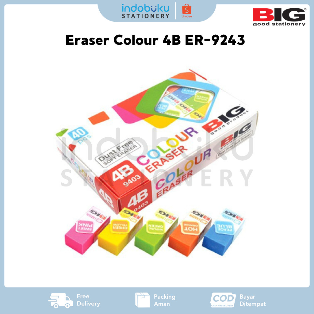 Jual Eraser Colour 4B BIG ER-9243 / Penghapus Warna Besar BIG ER-9243 ...